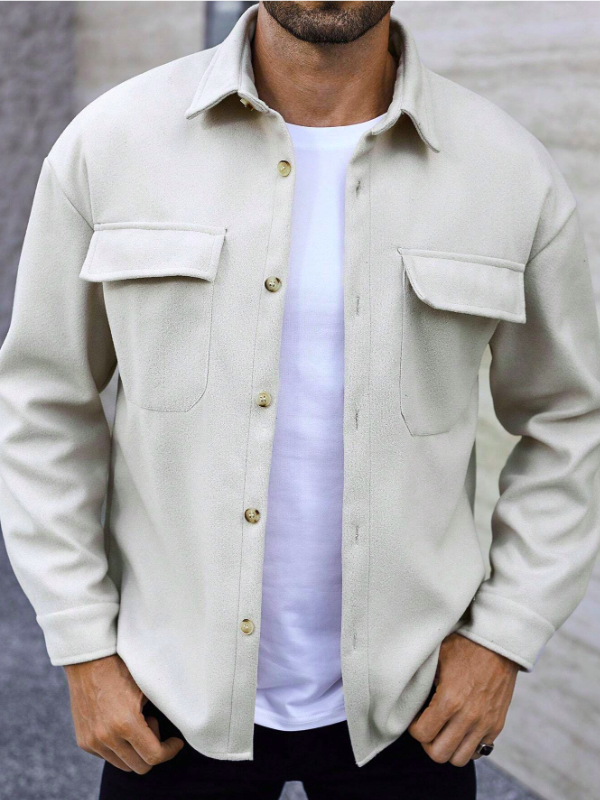 Men's Summer Jacket | Airy | Button Closure | Solid | Collar | Loose Fit – Nora Luxe
