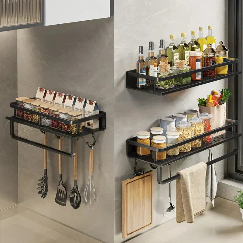 Black Kitchen Rack | Modern Versatile Durable Practical Space Saving ...